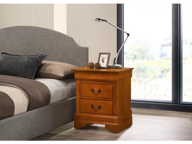 Click here for Elegant Oak Nightstand With 2 Drawers prices