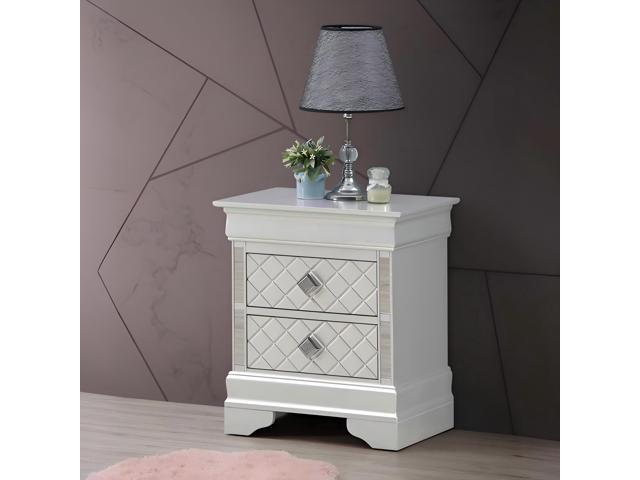 Click here for Sleek Silver Champagne Nightstand prices