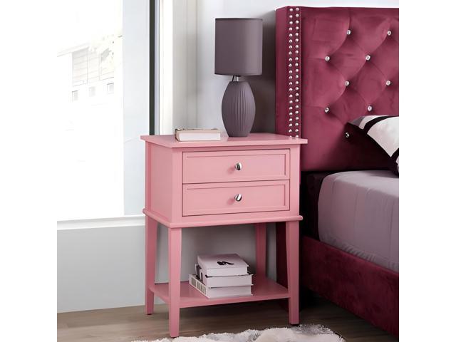 Click here for Contemporary Pink Nightstand With Open Shelf prices