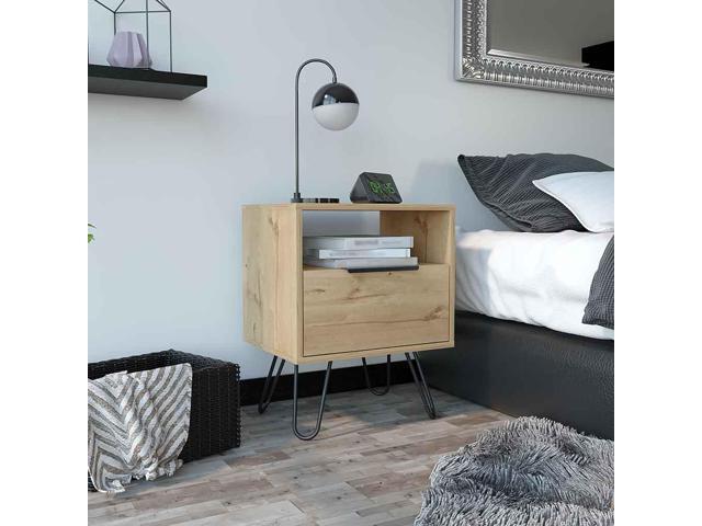 Click here for Nightstand Skyoner  Single Drawer  Hairpin Legs  L... prices