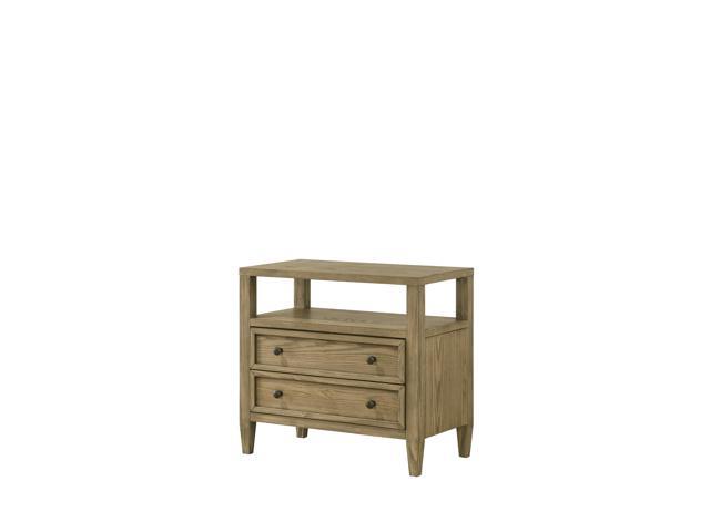 Click here for 1pc Rustic 2-Drawer Nightstand with Open Shelf Woo... prices