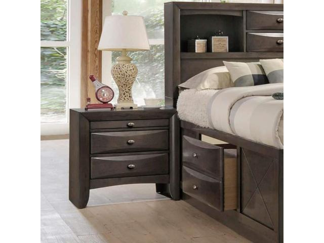 Click here for Gray Simple Contemporary 1pc Nightstand Solid wood... prices