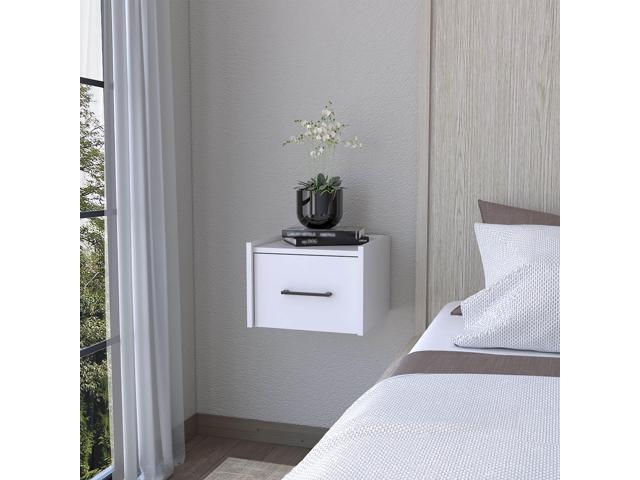 Click here for Elfrida Wall-Mounted Nightstand  Sleek Single-Draw... prices