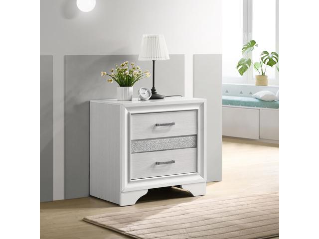 Click here for White 2-drawer Nightstand with Hidden Jewelry Tray prices