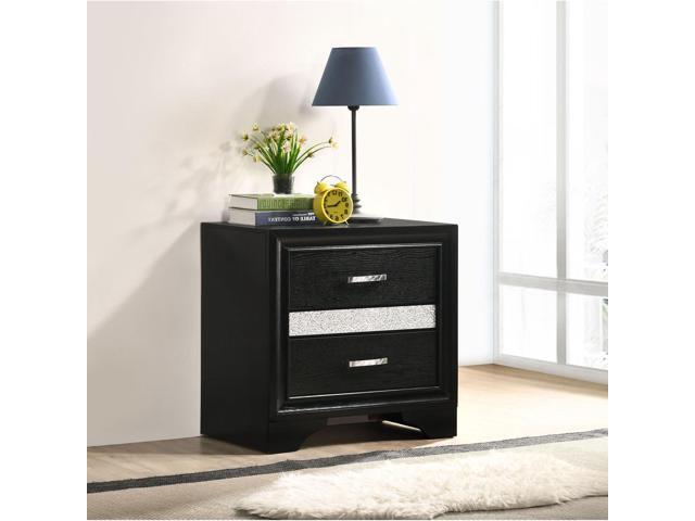Click here for Black 2-drawer Nightstand with Hidden Jewelry Tray prices