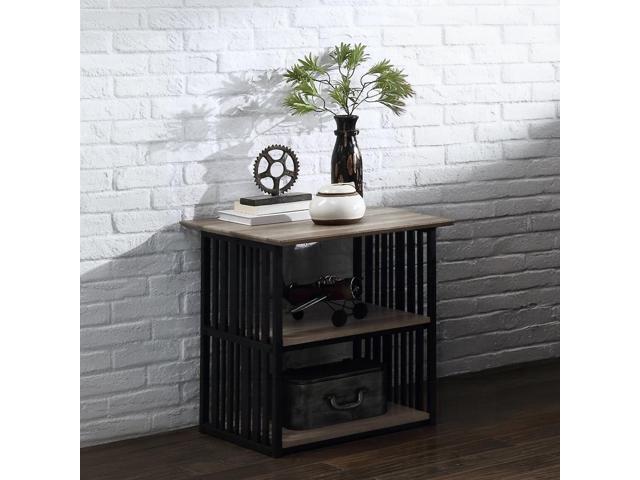 Click here for Rustic Industrial Black and Antique Oak Finish Ope... prices