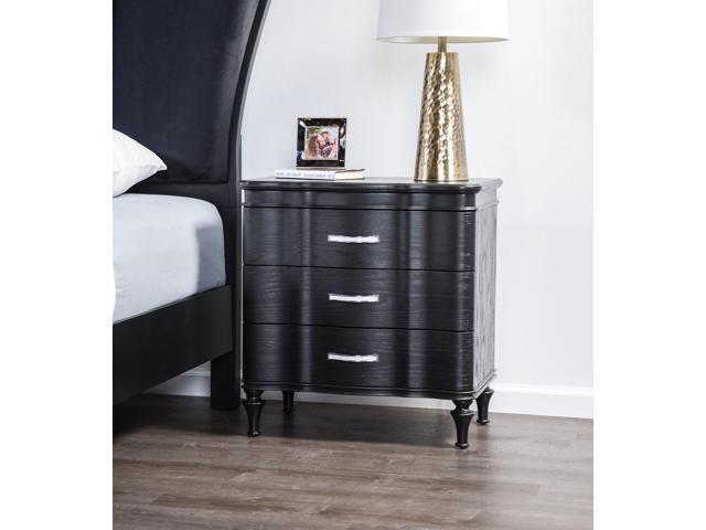 Click here for 1pc Nightstand Exquisite Bedroom Black Solidwood T... prices