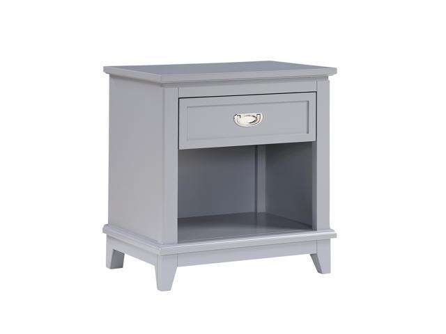 Click here for Gray Finish 1pc Nightstand with Storage Drawer Bot... prices