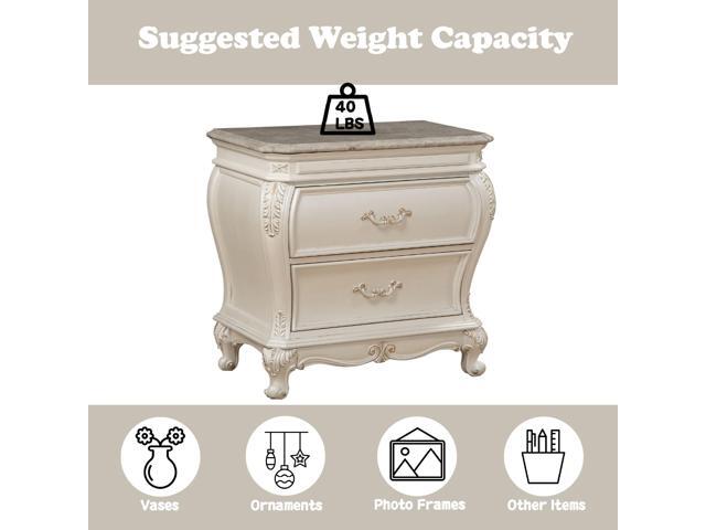 Click here for Chantelle Pearl White Finish Nightstand W/Granite... prices