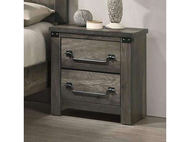 Click here for Rustic Gray 1pc Bedside Table Melamine Paper Woode... prices