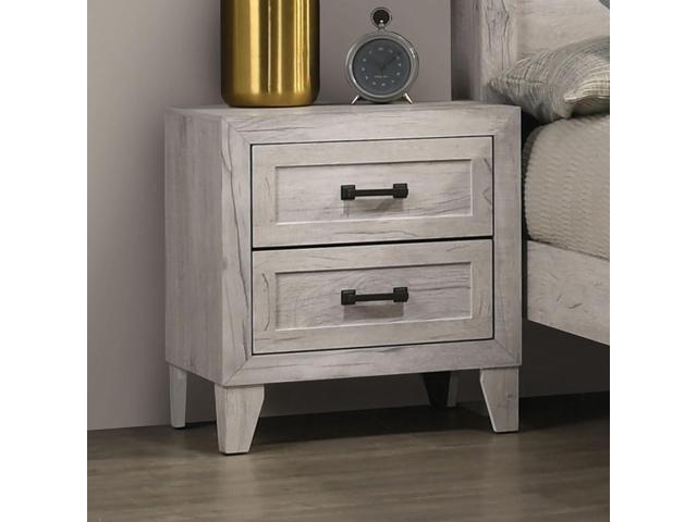 Click here for Bedside Table White Wash Finish Striking Elegant 1... prices
