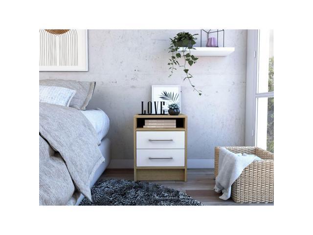 Click here for Nightstand 20H  Two Drawers  Superior Top  Metal H... prices