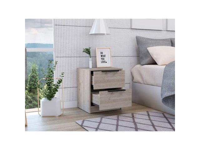 Click here for Nightstand Cervants  Two Drawers  Metal Handle  Li... prices