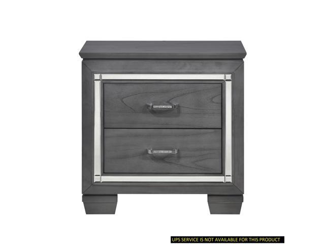Click here for Glamourous Style 1pc Nightstand of 2x Drawers LED... prices