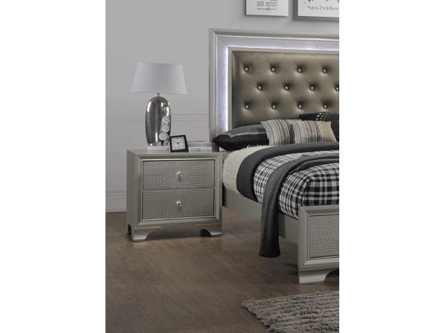 Click here for 1pc Modern Glam Style Champagne Finish Two Drawer... prices