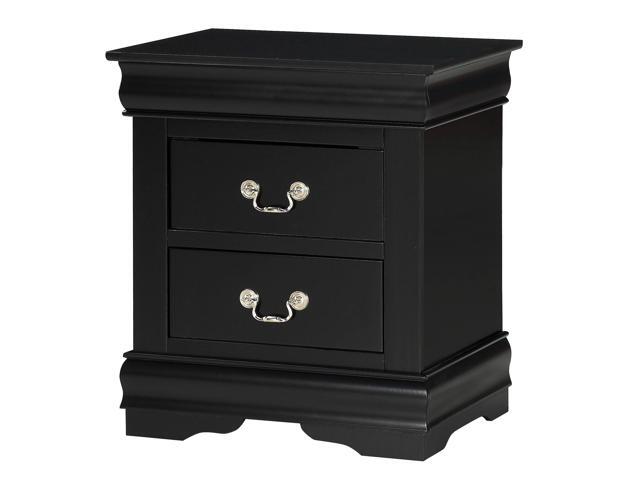 Click here for 1pc Black Finish Two Drawers Louis Philip Nightsta... prices