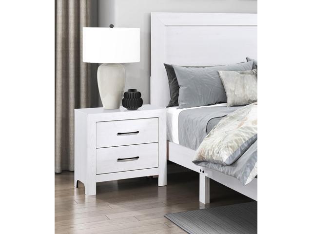 Click here for Modern White Finish 1pc Nightstand of 2x Drawers B... prices