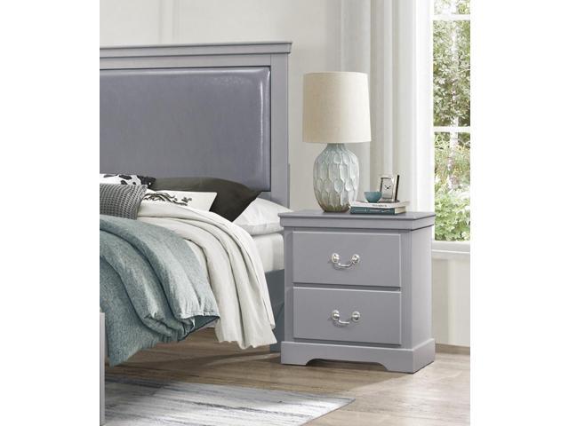 Click here for 1pc Classic Traditional 2 Drawers Nightstand Gray... prices