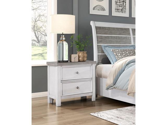 Click here for White and Gray Finish 1pc Bedroom Nightstand of 2... prices