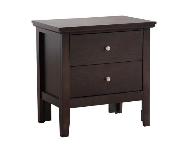 Click here for Chic Espresso Nightstand With Storage Drawers prices