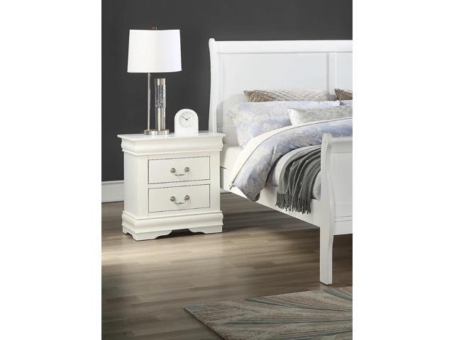 Click here for 1pc White Finish Two Drawers Louis Philip Nightsta... prices