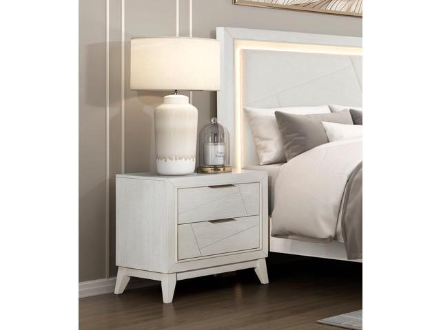 Click here for Antique White Finish Nightstand with Drawers Moder... prices