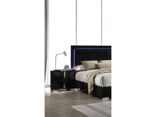 Click here for Black Color Modern Gorgeous 1pc Bedside Table Bedr... prices