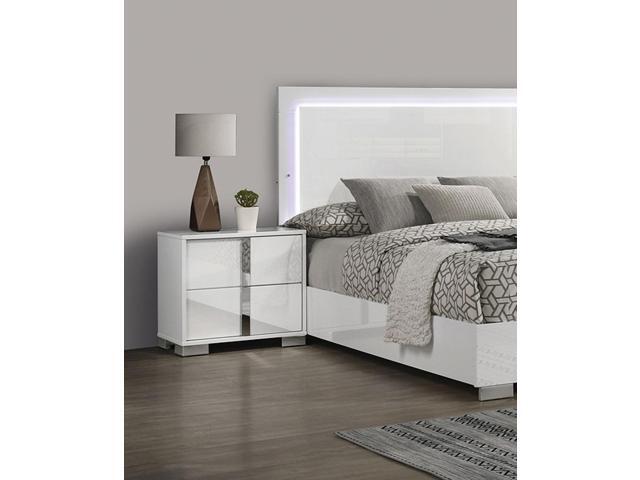 Click here for White Color Modern Gorgeous 1pc Bedside Table Bedr... prices