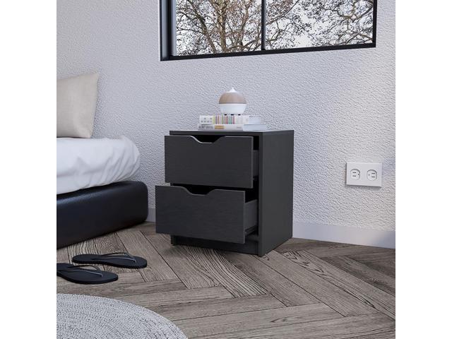 Click here for Nightstand Gandu  Two Drawers  Black Wengue Finish prices