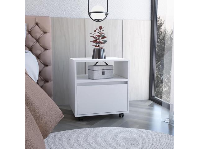 Click here for Nightstand Munyochi  One Drawer  White Finish prices
