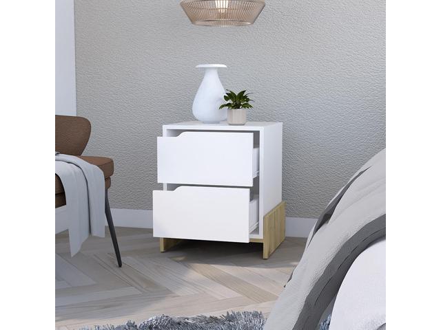 Click here for Nightstand Brookland  Bedside Table with Double Dr... prices
