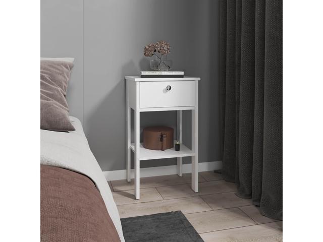 Click here for Nightstand  1 Drawer  1 Shelf  4 Legs  White prices