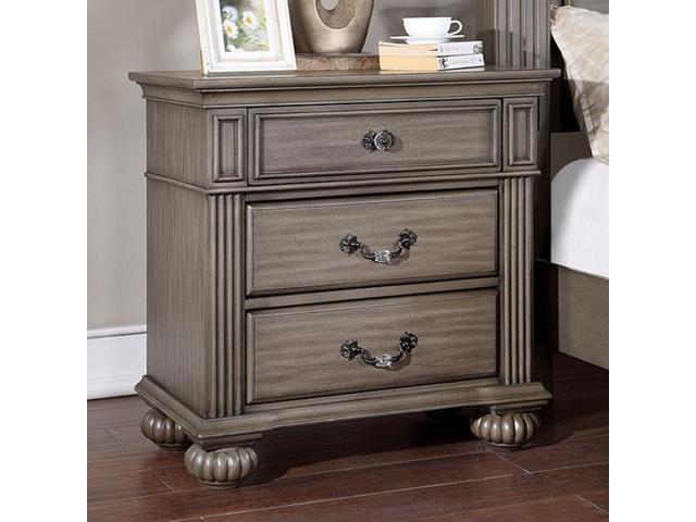 Click here for 1pc Nightstand Only Traditional Gray Solid wood 3-... prices