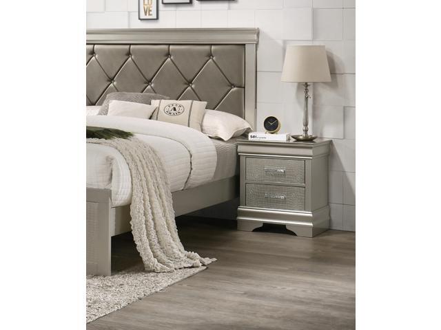 Click here for 1pc Modern Glam Style Two Drawers Nightstand Champ... prices