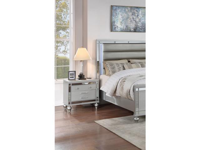 Click here for Classic Luxury Look Silver 1pc Nightstand Wooden B... prices