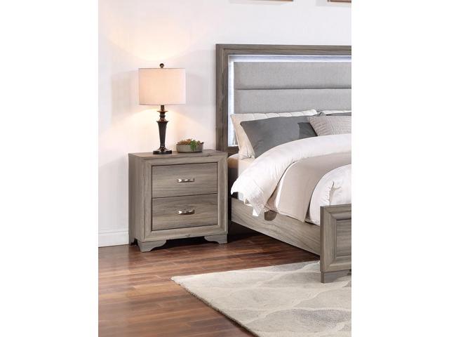 Click here for Modern 1pc Nightstand Wooden Bedside Table 2- Draw... prices