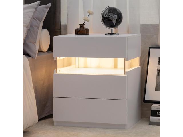 Click here for LED Nightstands 3 Drawer Dresser for Bedroom End T... prices