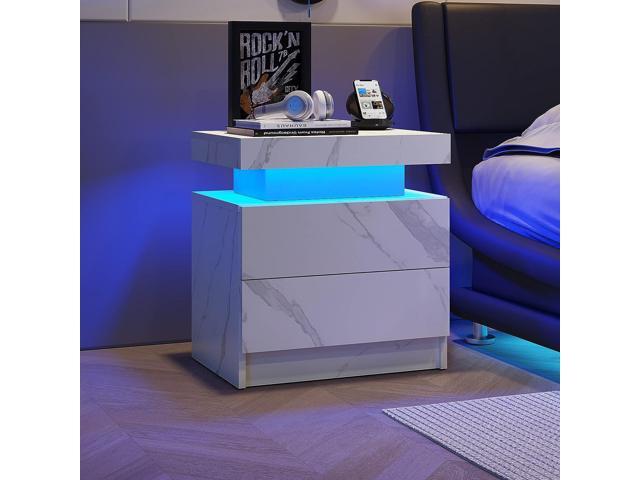 Click here for Nightstand LED Bedside Table Cabinet Lights Modern... prices