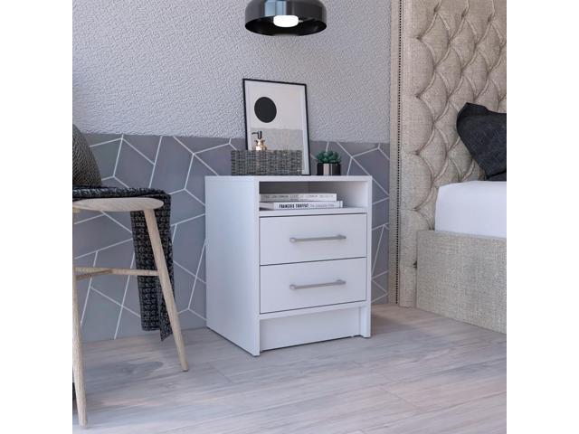 Click here for Nightstand 20H  Two Drawers  Superior Top  Metal H... prices