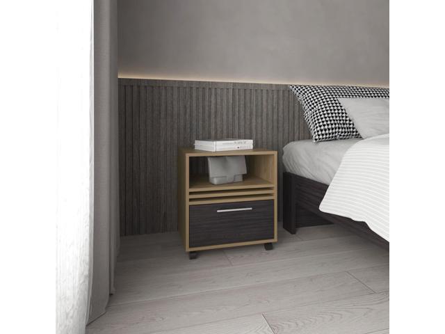 Click here for Nightstand  1 Drawer  4 Wheels  1 Shelf  Natural O... prices
