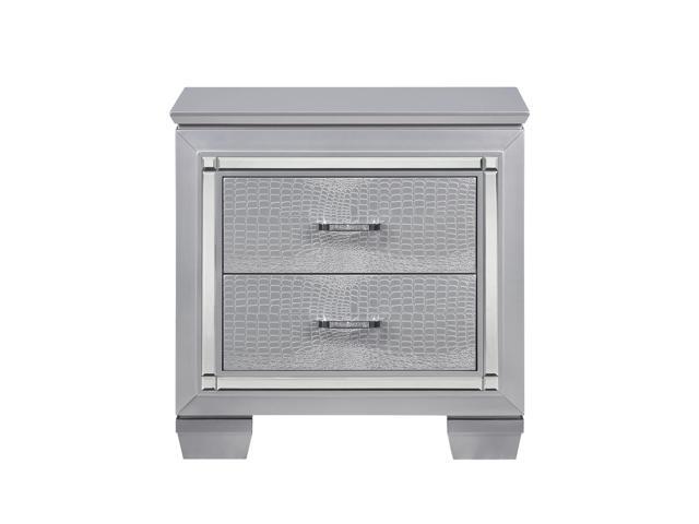 Click here for Glamourous Silver Finish 1pc Nightstand 2x Dovetai... prices