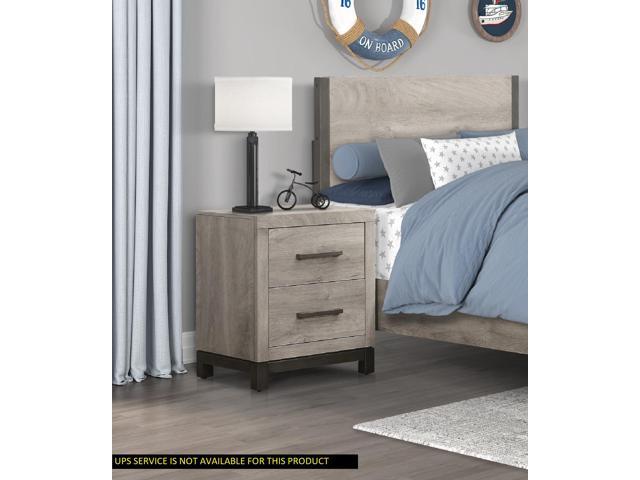 Click here for Attractive Gray Finish 1pc Nightstand of 2x Drawer... prices