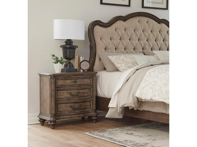 Click here for Traditional Nightstand of 3 Drawers Brown Oak Fini... prices