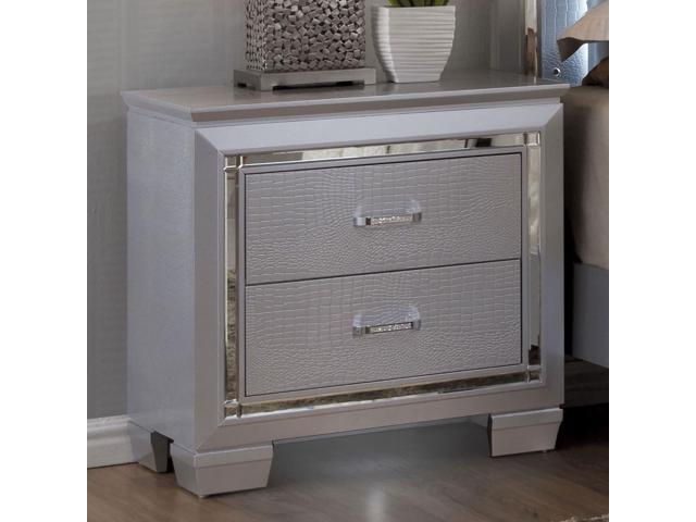 Click here for Contemporary 1pc Nightstand Silver Bedside Table L... prices