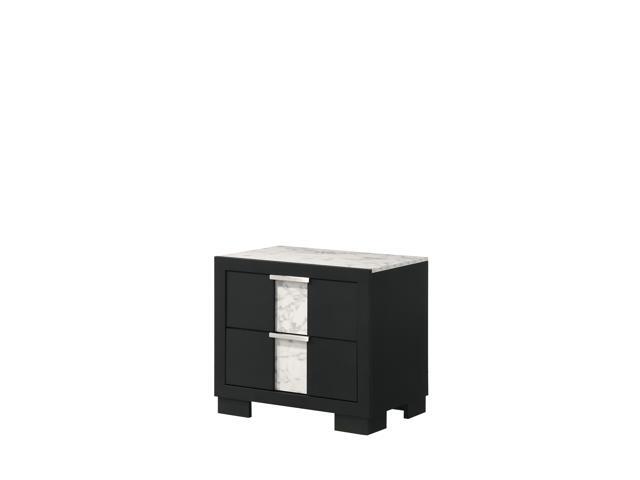 Click here for 1pc Contemporary Black Finish Nightstand Two Drawe... prices