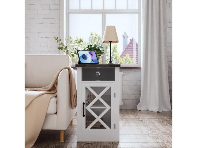 Click here for Farmhouse End Table with Charging Station  15.4 Ru... prices