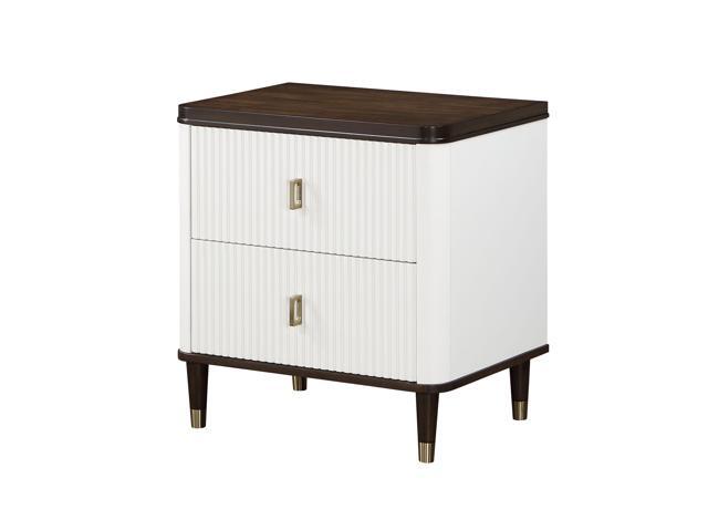 Click here for Carena White & Walnut Finish Night Stand w/USB prices