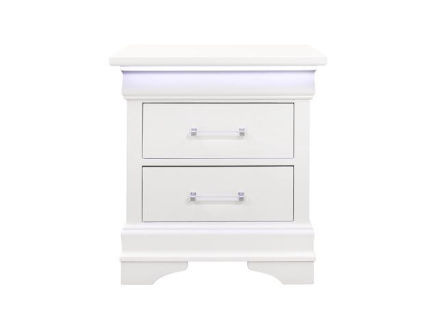 Click here for CHARLSTON WHITE NIGHTSTAND WITH LED prices