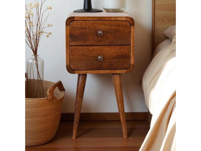 Click here for Solid Wood Mini Chestnut Curved Nightstand prices