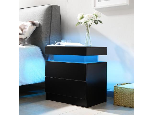 Click here for Nightstand LED Bedside Table Cabinet Lights Modern... prices